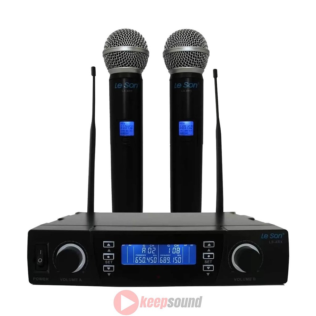 Microfone Duplo Profissional de Mão Sem Fio LSX02 - LESON - KEEPSOUND ...