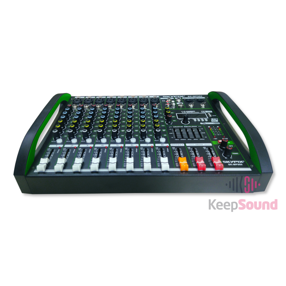 Mesa de Som Analógica 8 Canais 2 auxiliares SK-MP880 PLUS - SKYPIX ...