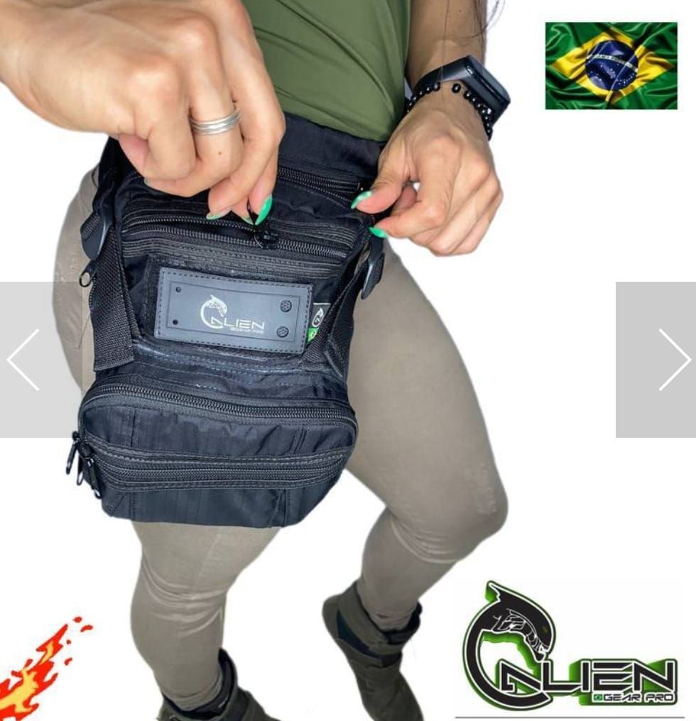 POCHETE DE PERNA PRETA PREDADOR C/ COLDRE - ALIEN - Lacustre Tactical
