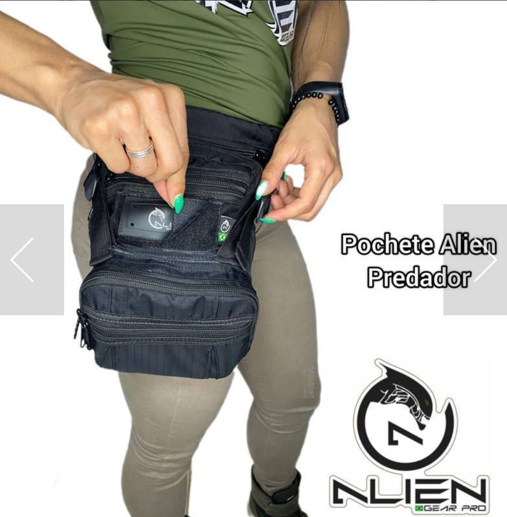 POCHETE DE PERNA PRETA PREDADOR C/ COLDRE - ALIEN - Lacustre Tactical