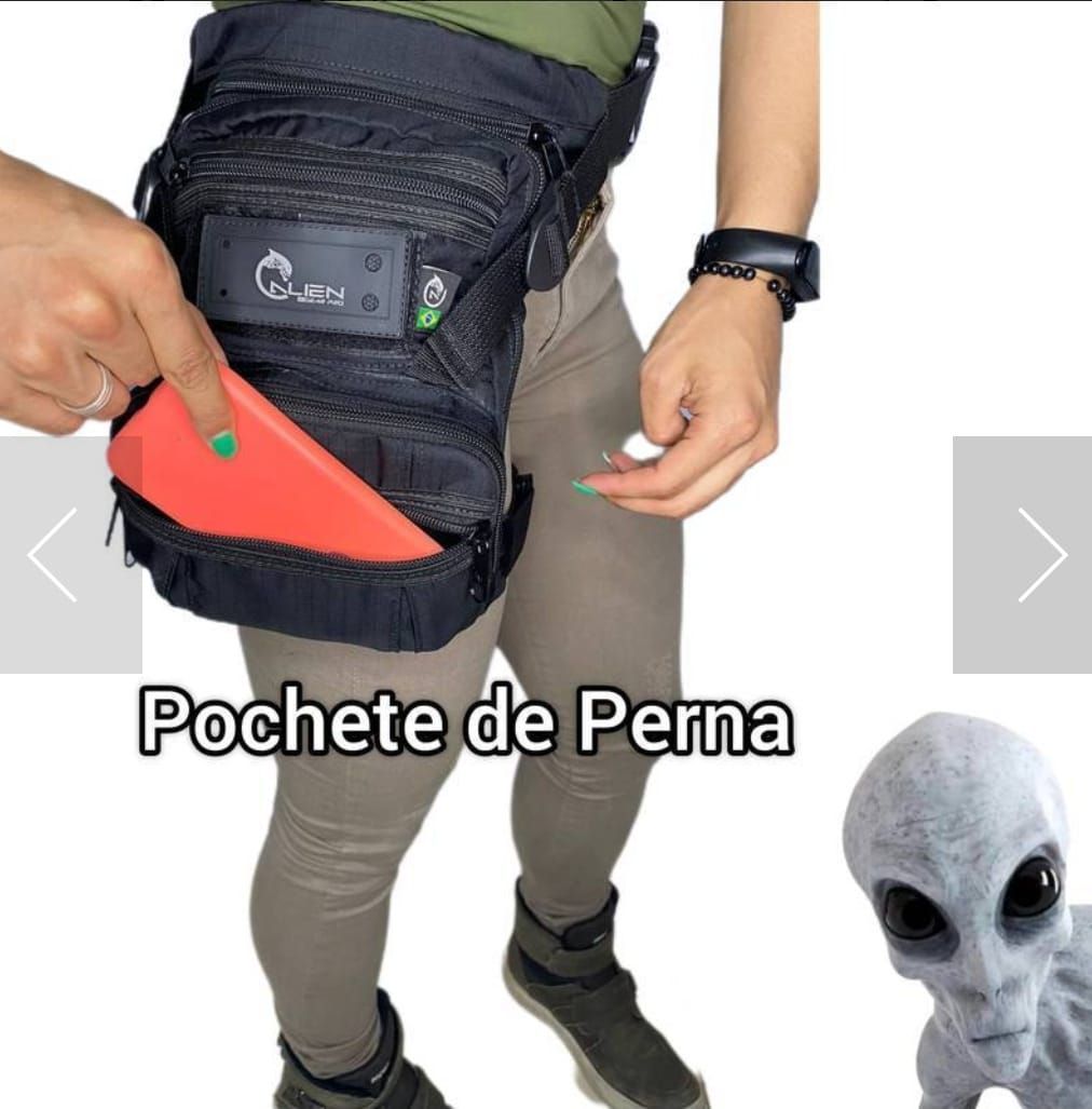 POCHETE DE PERNA PRETA PREDADOR C/ COLDRE - ALIEN - Lacustre Tactical