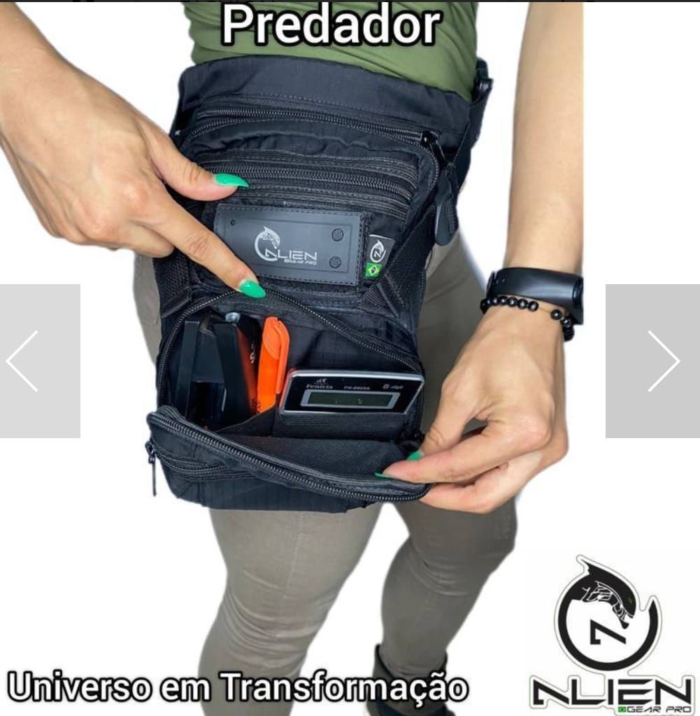 POCHETE DE PERNA PRETA PREDADOR C/ COLDRE - ALIEN - Lacustre Tactical