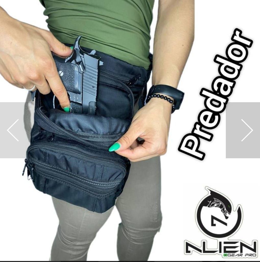 POCHETE DE PERNA PRETA PREDADOR C/ COLDRE - ALIEN - Lacustre Tactical