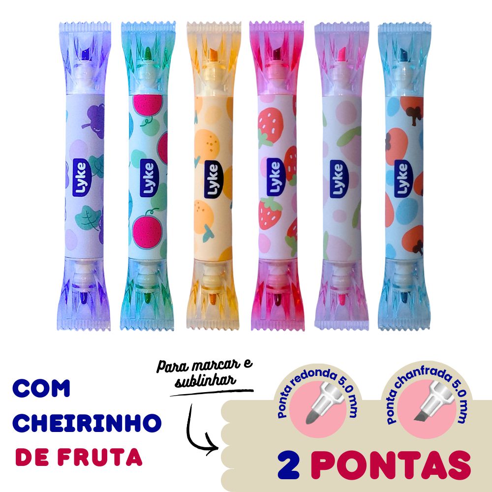 Caneta Marca Texto Cheirinho com 2 Pontas Cores - Lyke - Artes e Formas ...