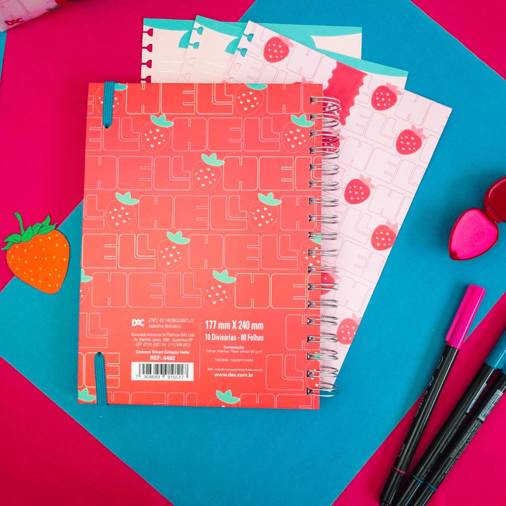 Caderno Smart Colegial 10 Matérias Hello DAC - Papelândia - Atacado de ...