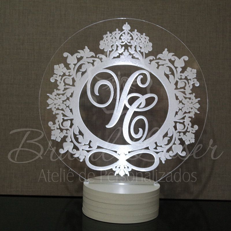 Topo de Bolo Personalizados Led Iluminado - Brasillaser Ateliê de ...