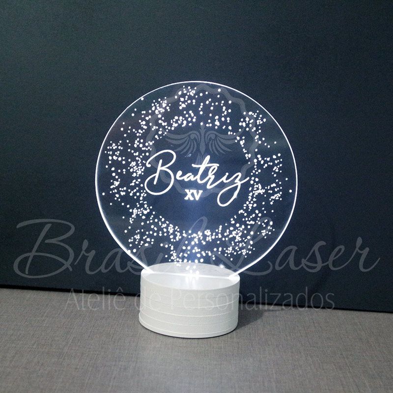 Topo de Bolo Personalizados Led Iluminado - Brasillaser Ateliê de ...
