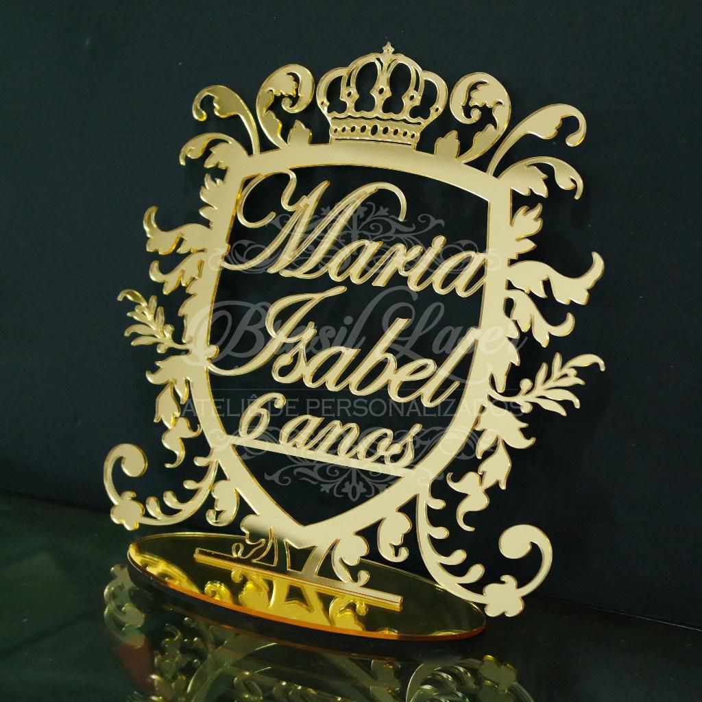 Topo de Bolo Personalizado - Brasillaser Ateliê de Personalizados