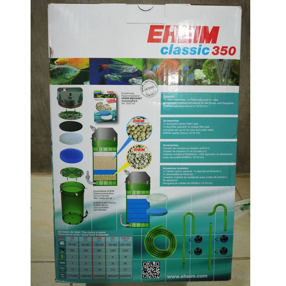 Eheim Classic 350 (2215) 620L/H 220V - Pró-Aquarista