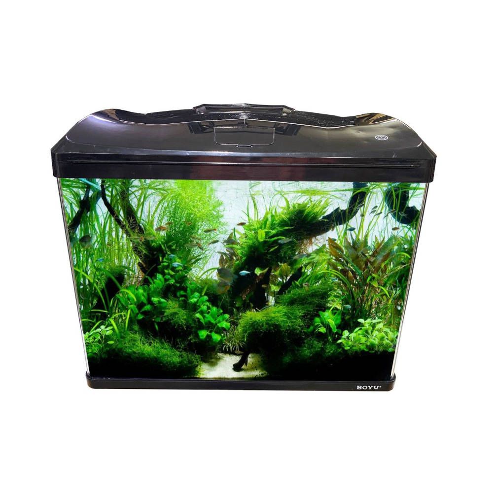 Boyu Aquário Borda Curva EC-600 66L Preto 110V - Pró-Aquarista
