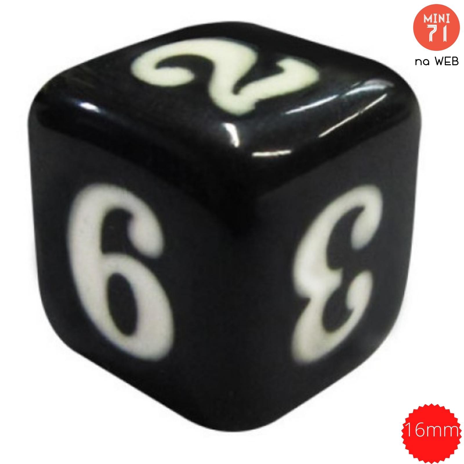 Dado 6 lados numérico 16mm cor sólido canto redondo - Mini71 na Web