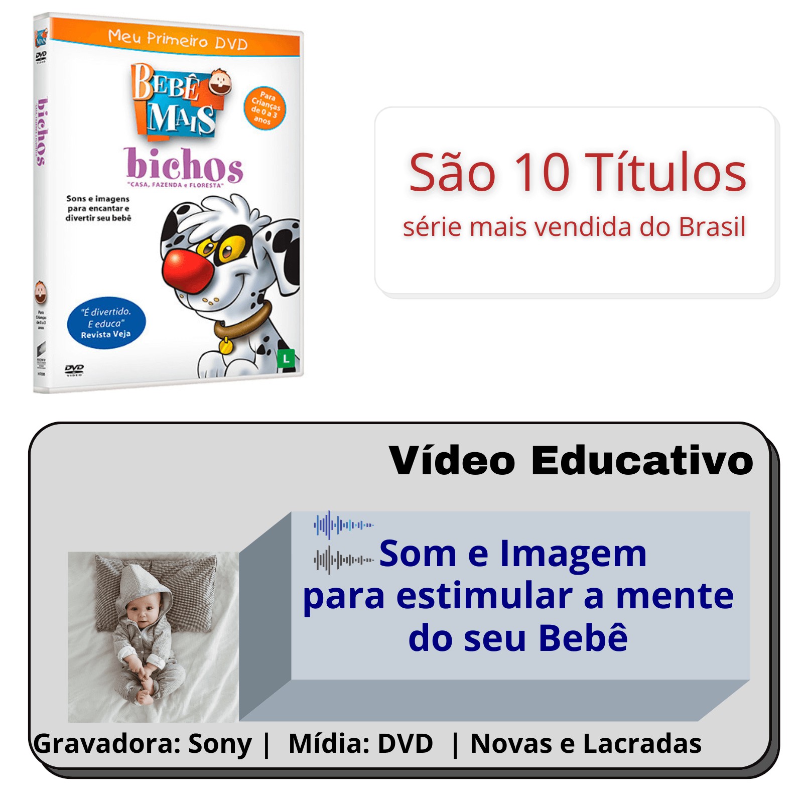Meu Primeiro DVD - Bebê Mais - Bichos - Mini71 na Web