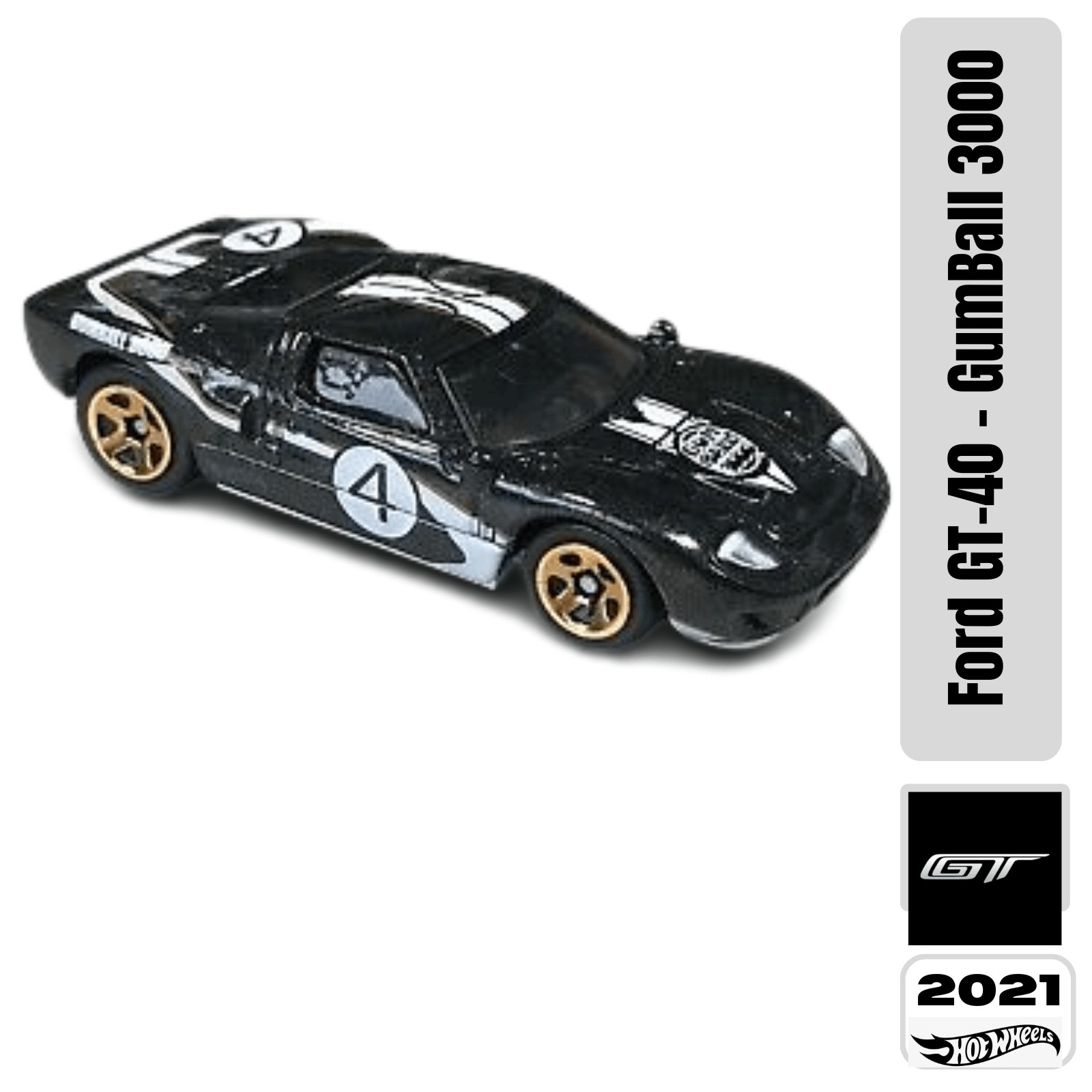 Miniatura Hot Wheels – Ford GT–40 GTC66 (2021) Preto| Escala 1:64 ...