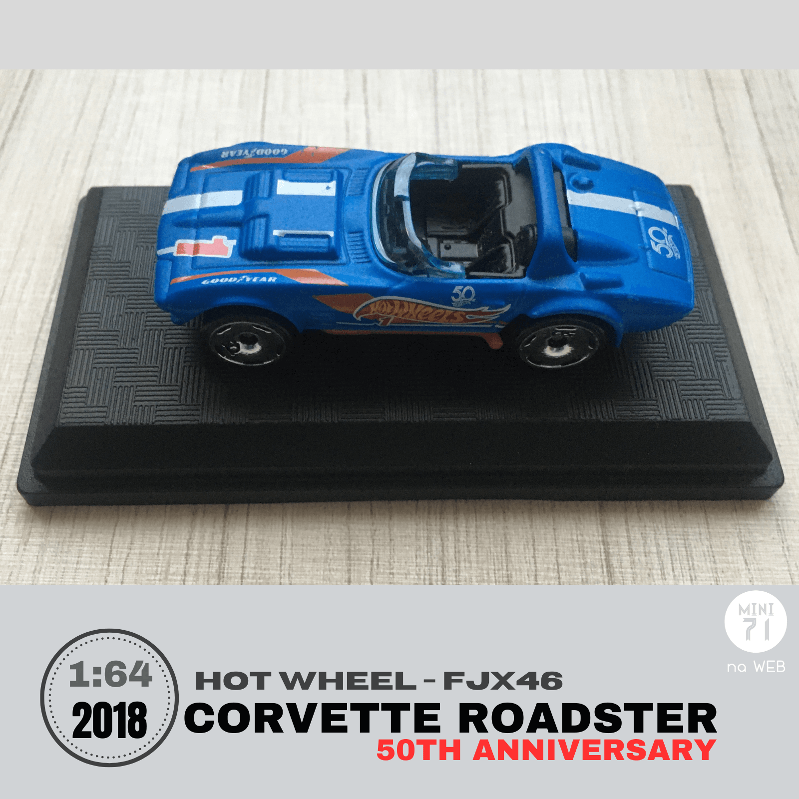 Hot Wheels - Corvette Roadster 50TH Anniversary com caixa acrílica ...