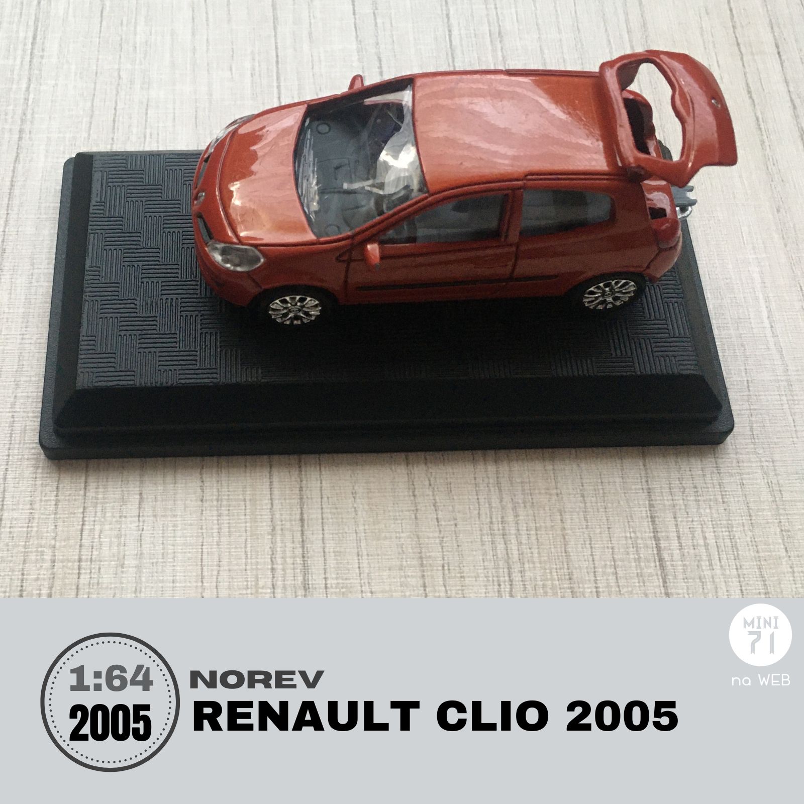 Norev - Renault Toys - Renault Clio 2005 - 1:64 - com caixa acrílica ...