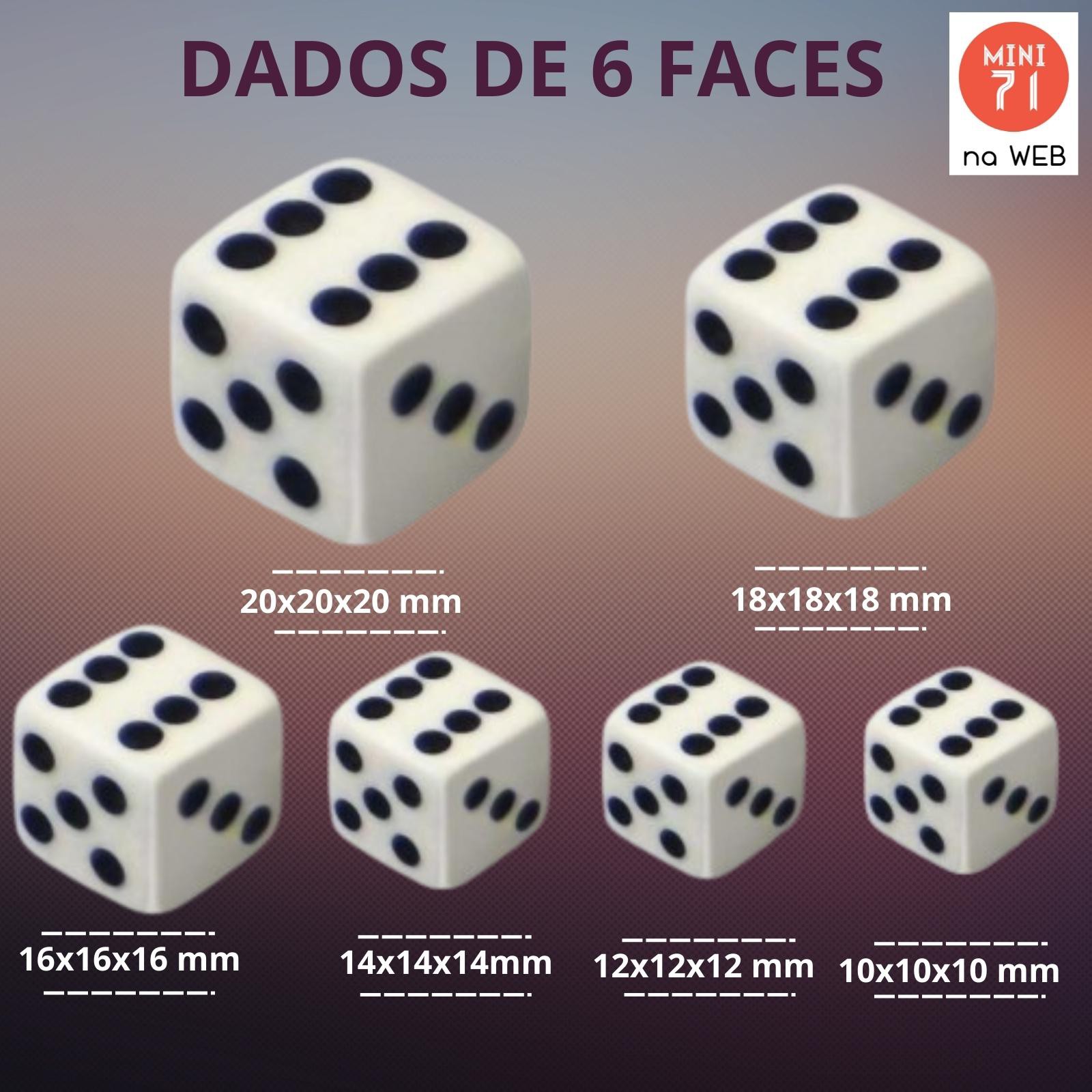 Dado temático comics 6 lados numérico 20mm - Mini71 na Web