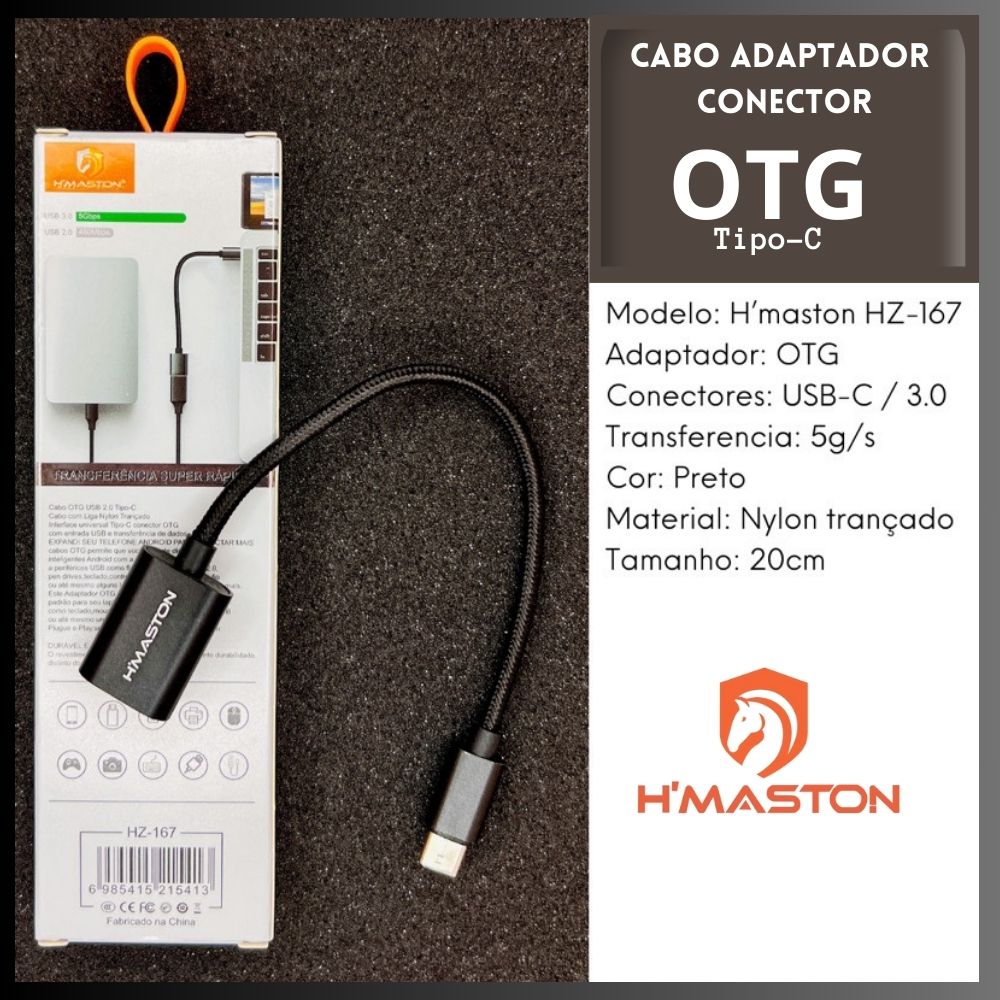 Cabo Adaptador Conector OTG USB Tipo-C 3.0 H'Maston - Mini71 na Web