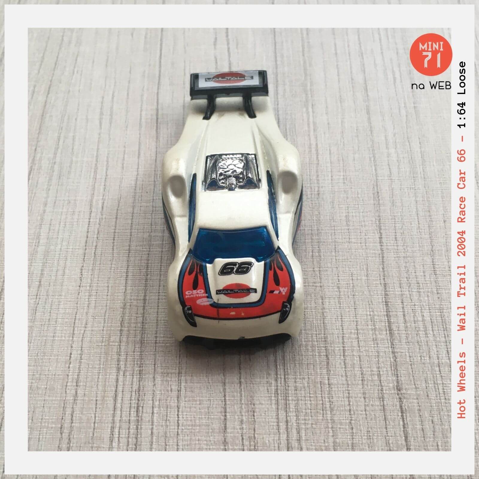 Hot Wheels - Wail Trail 2004 Race Car 66 - 1:64 - Mini71 na Web