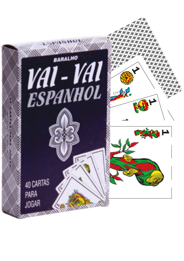 Baralho Vai - Vai Espanhol Cartas em Papelão Caixa com 12 Azul - Mini7 ...