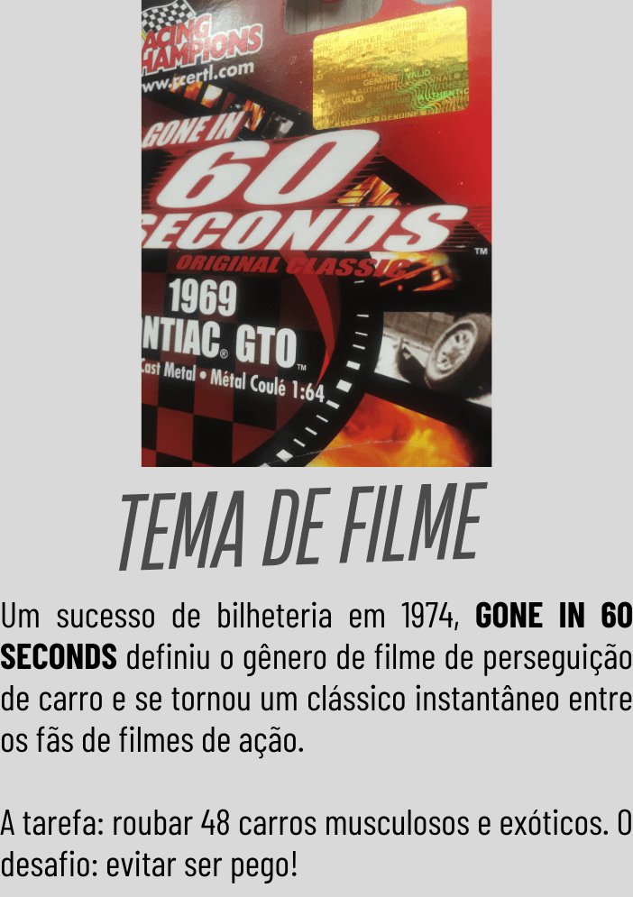 Racing Champions - 1969 Pontiac GTO 1:64 (Gone in 60 Seconds) - Mini71 ...