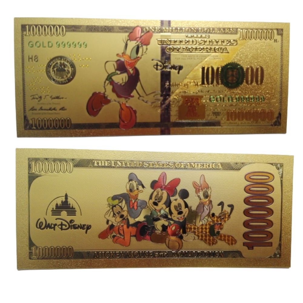 Cédula Nota Comemorativa Personagens Disney - Mini71 na Web