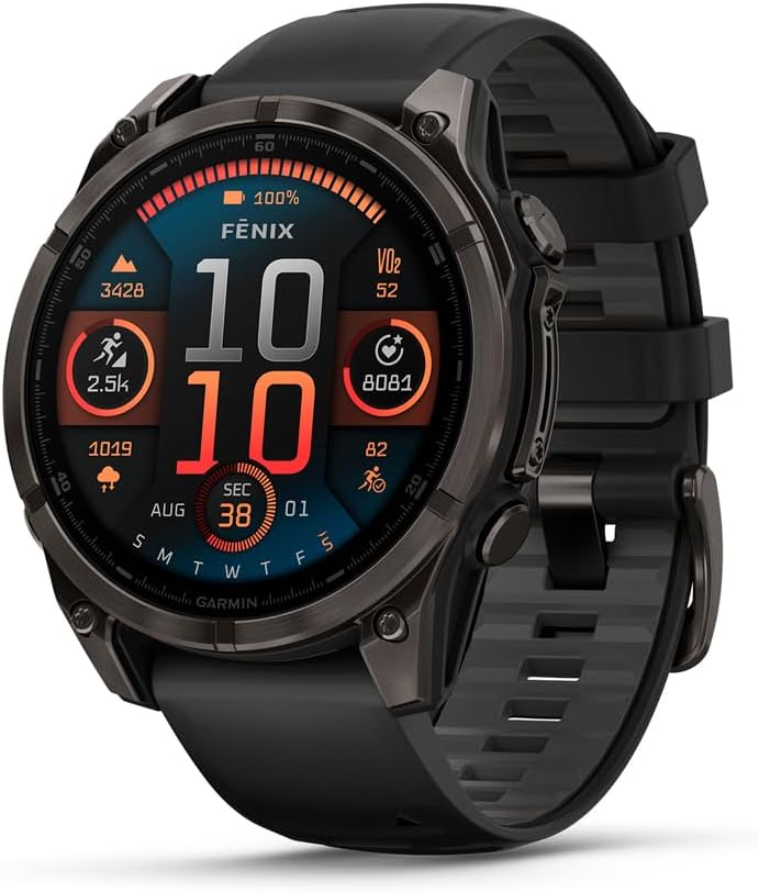 Relogio Garmin Fenix 8 Amoled 47mm Saphire Carbon Preto - VBGPS Relogio Garmin Fenix 8 Amoled 47mm Saphire Carbon Preto - VBGPS