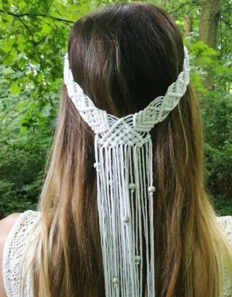 Tiara Headband em Macramê Artesanal para Noivas Personalizada ...