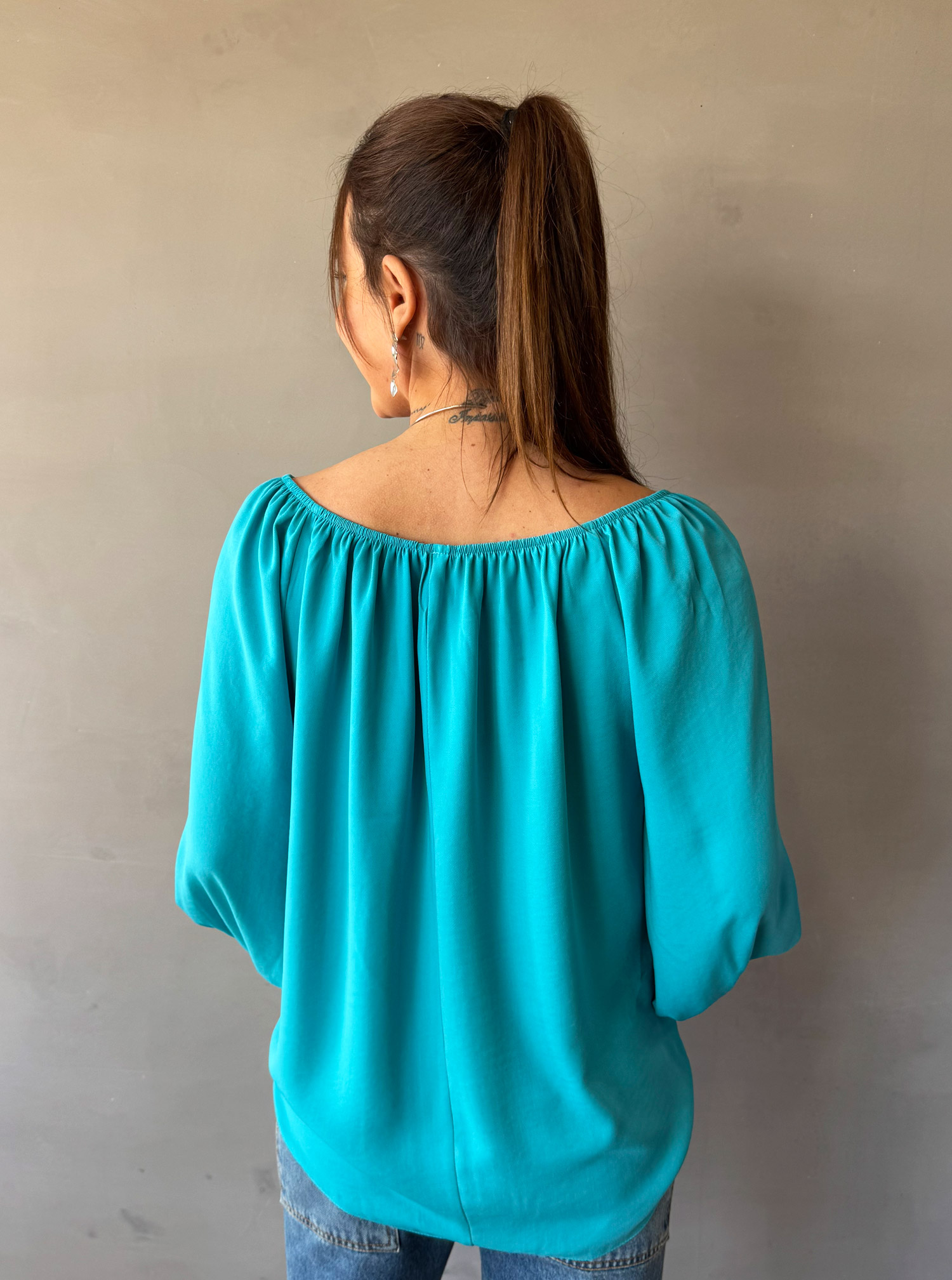 Blusa Natalia Azul Turquesa - Raizz | Loja Online - Raizz Store | Moda ...