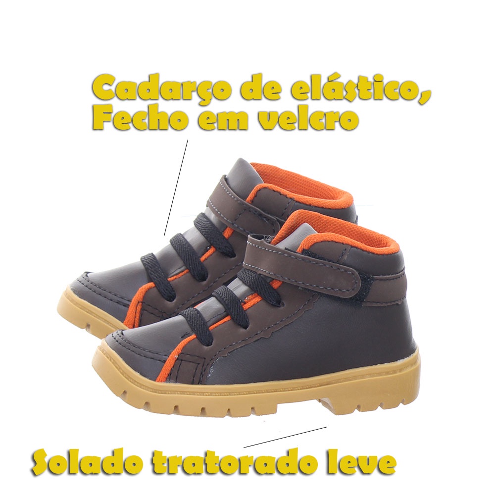 Botinha Coturno Infantil Sapato De Menino Modelo Confortavel - Loja de ...