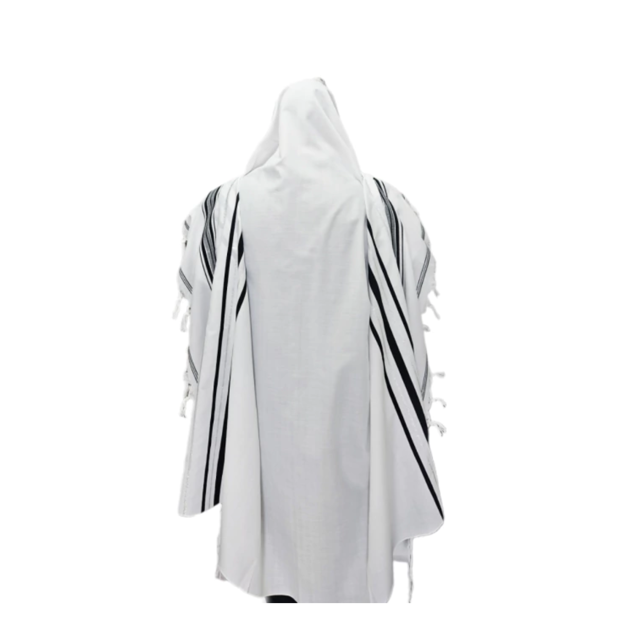 Talit Gadol Listras pretas- 100% Kosher - Davar - Artigos judaicos