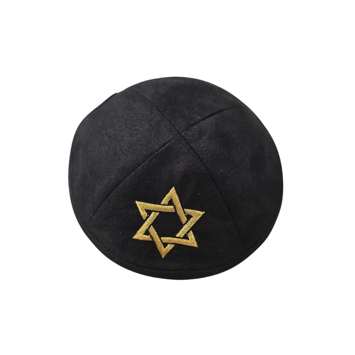 Kipá Judaica Preta com Estrela de David Dourada - Davar - Artigos judaicos