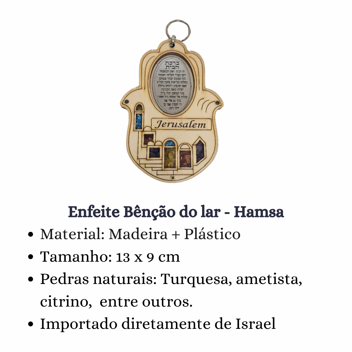 Enfeite Hamsa com Bênção do Lar – Importado de Israel - Davar - Artigos ...