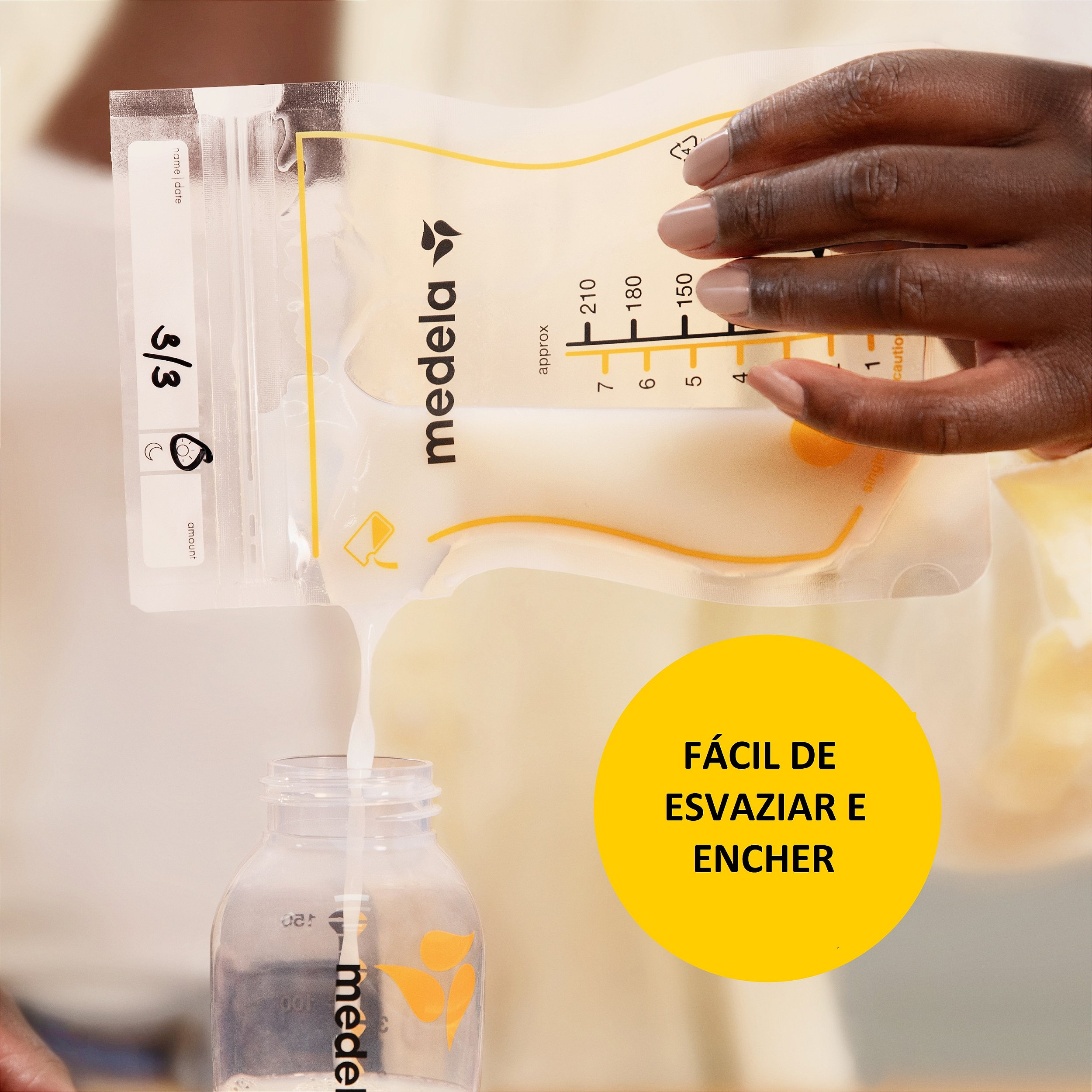 Saco para armazenar leite materno você encontra em www.babylage.com.br ...