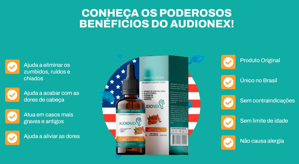 Audionex 30ml: Fórmula Científica Americana para Saúde Auditiva - Lider ...