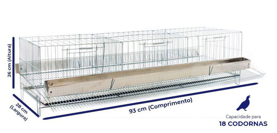 Gaiola Codorna Grande Prata Zincada Contrerapet - VMART - Os Melhores ...