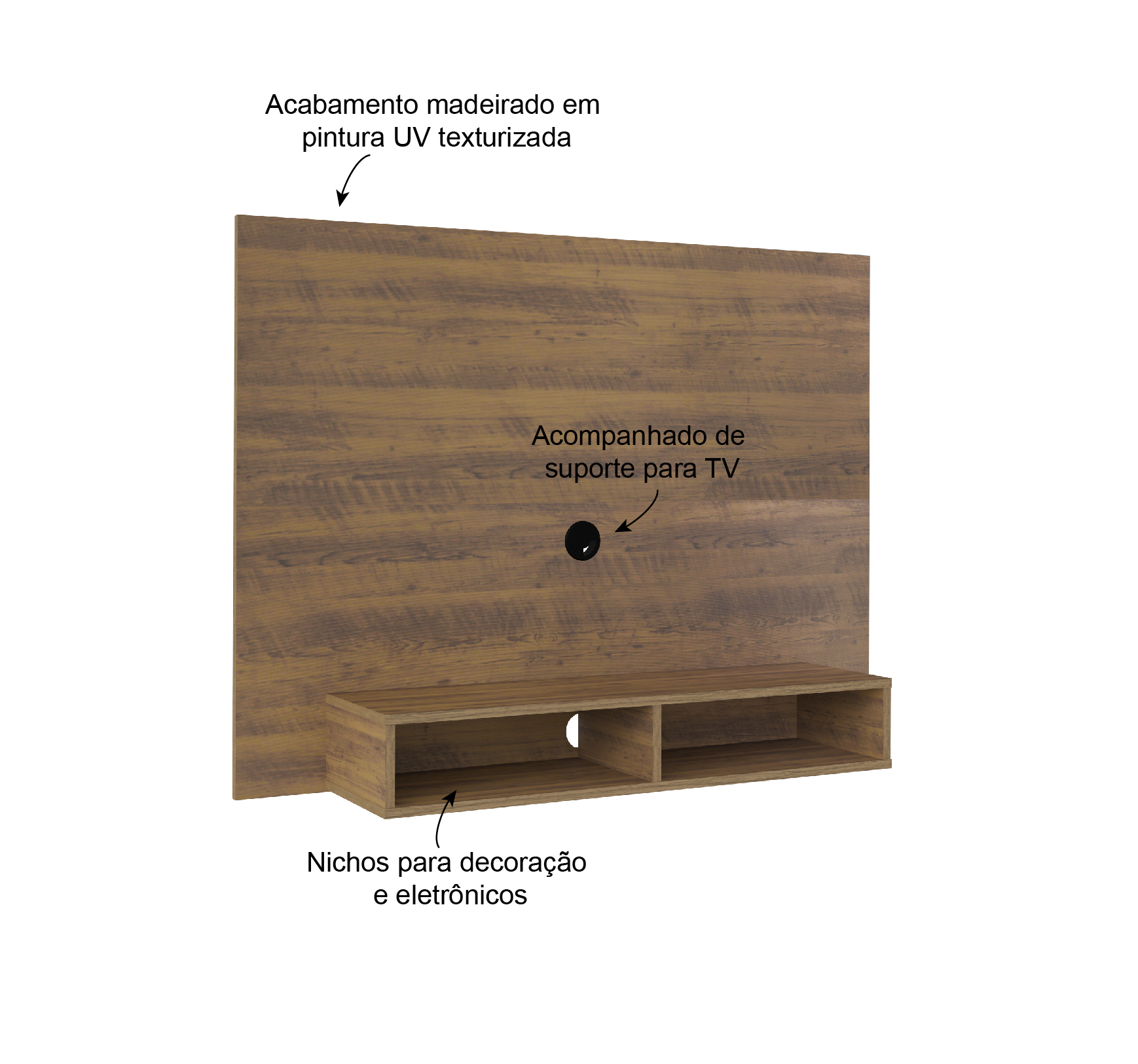 Painel de TV 50 Polegadas Flash Pinho | 041 Wood - 041 Wood Móveis para ...