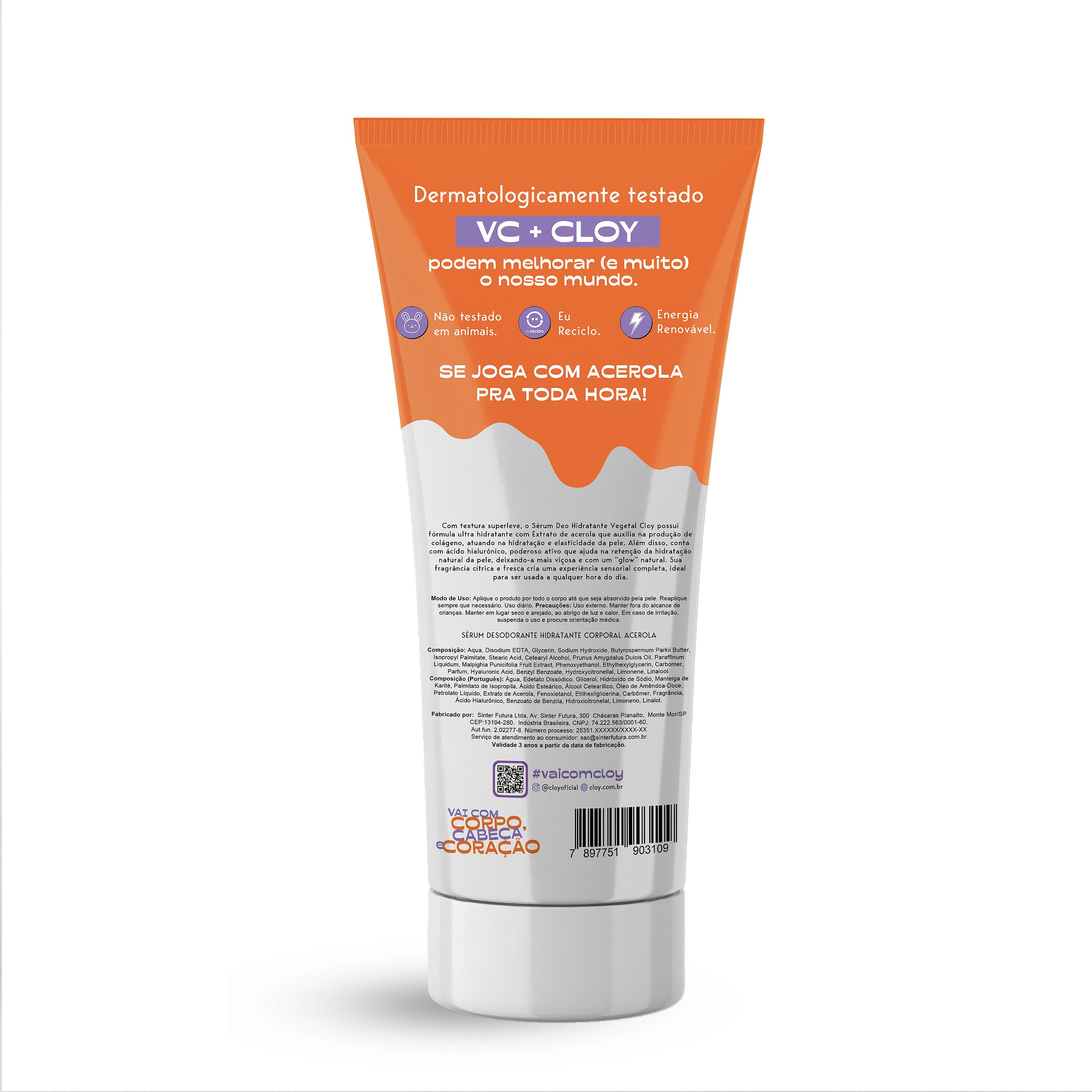 Serum Hidratante Corporal Cloy Acerola 200g - Nossas Marcas