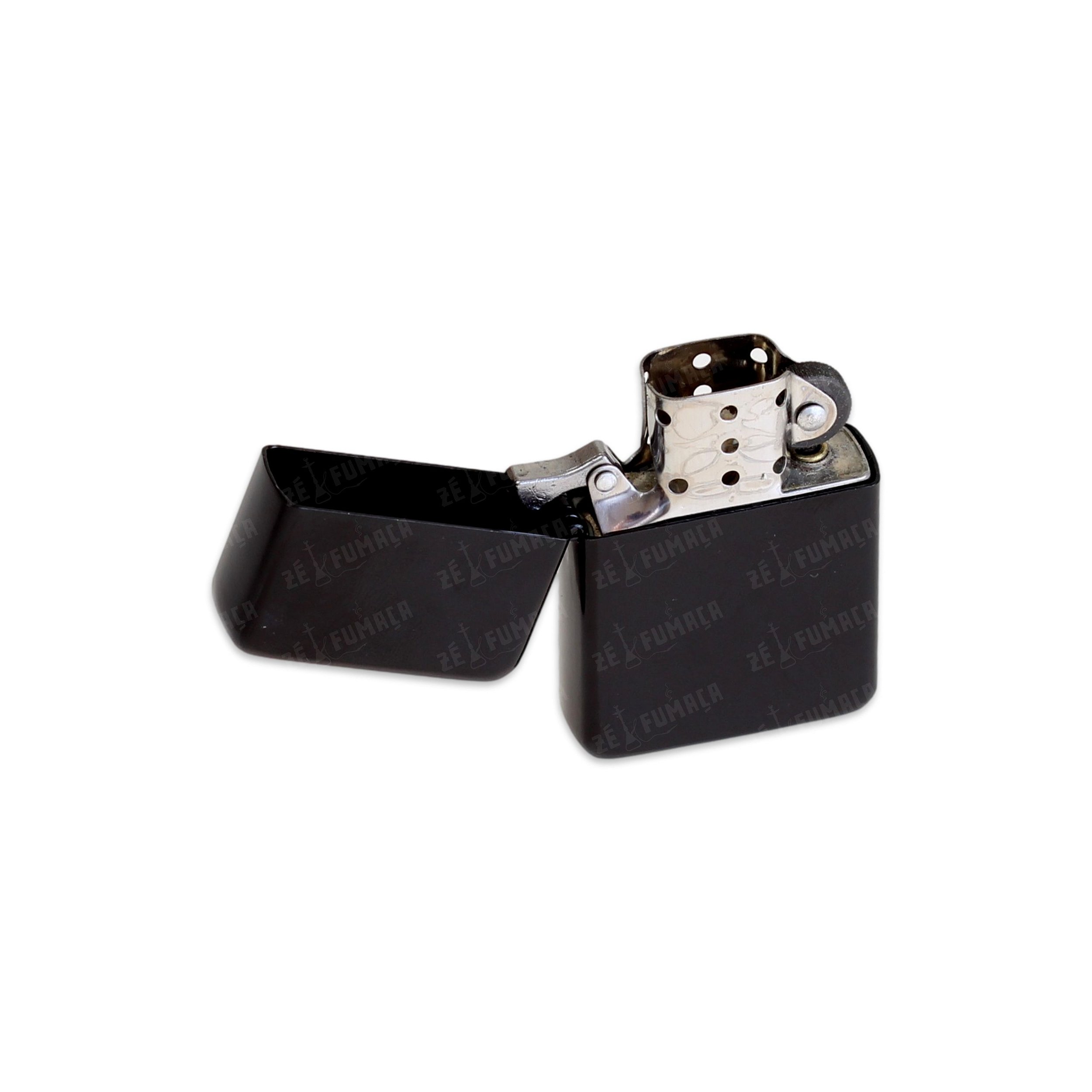 Isqueiro Preto Metálico - Zé Fumaça - Tabacaria e Head Shop