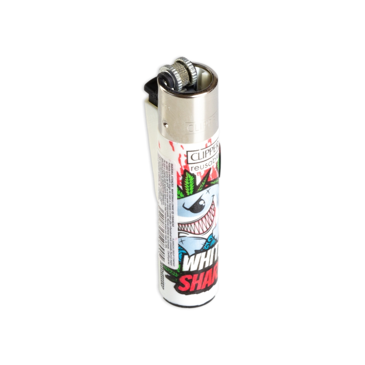 Isqueiro Clipper Grande Shark Weed – White Shark - Zé Fumaça ...