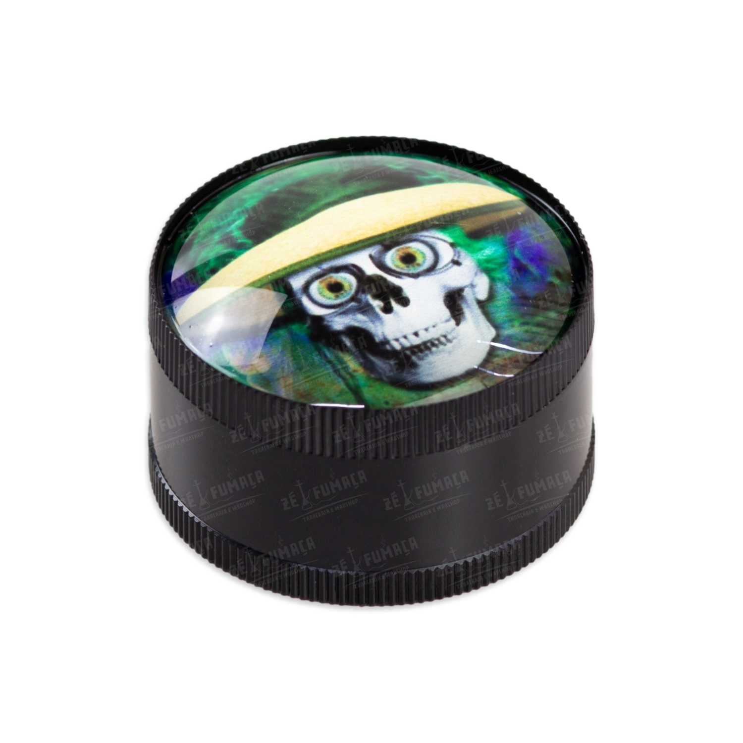 Dichavador de Metal 3D Skull - Verde Chapéu - Zé Fumaça - Tabacaria e ...