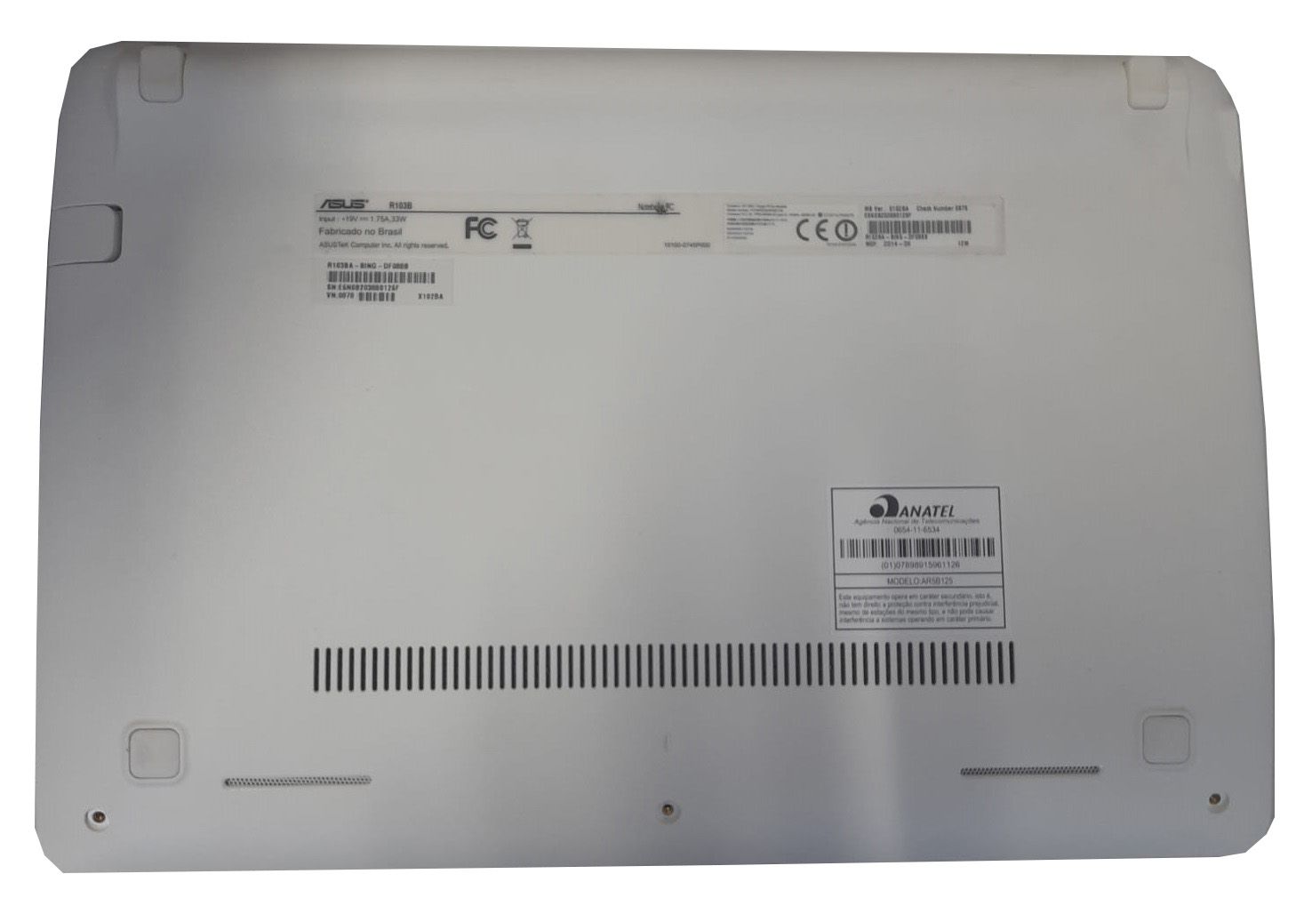 Carcaça Inferior com Teclado e TouchPad Netbook Asus R103B - POP SHOP