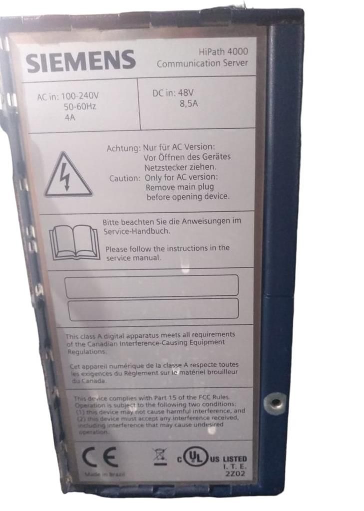 Comando Central Siemens Hipath 4000 - POP SHOP