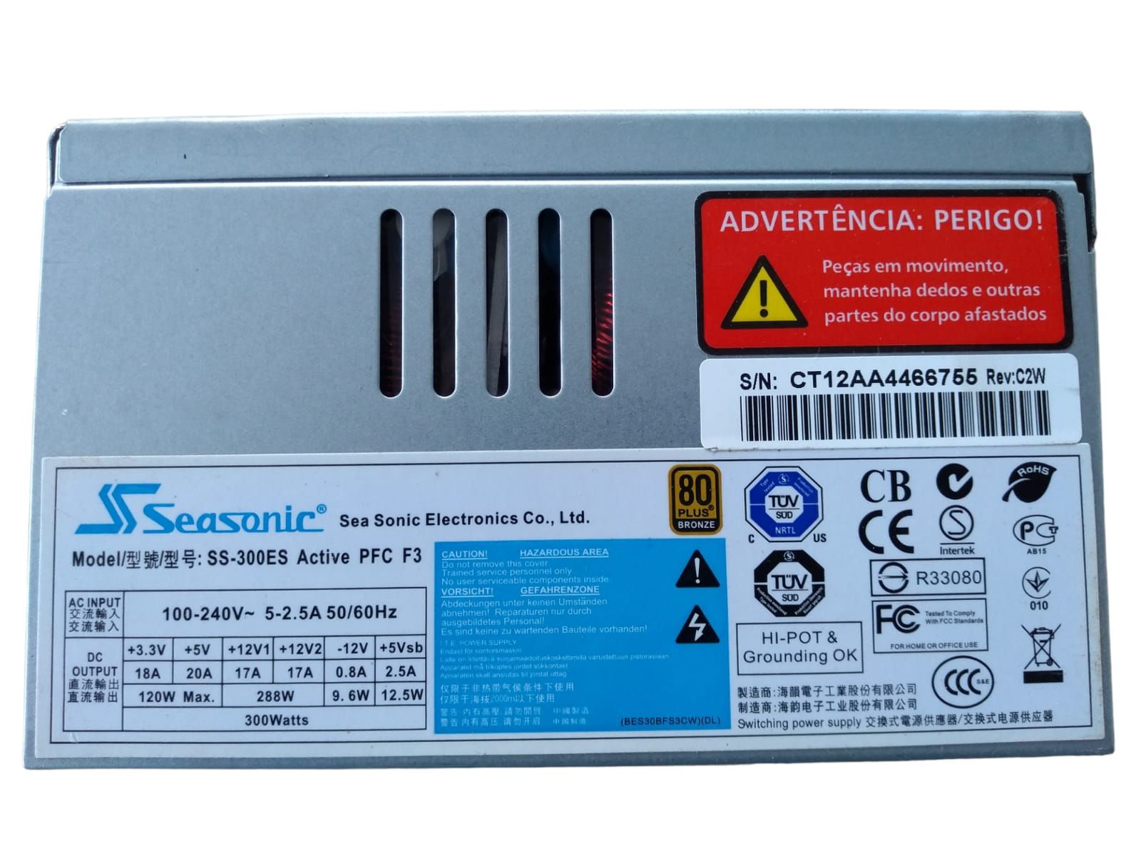 Fonte Real 300w Seasonic 80 Plus Bronze Ss-300es - Pfc Ativo - POP SHOP