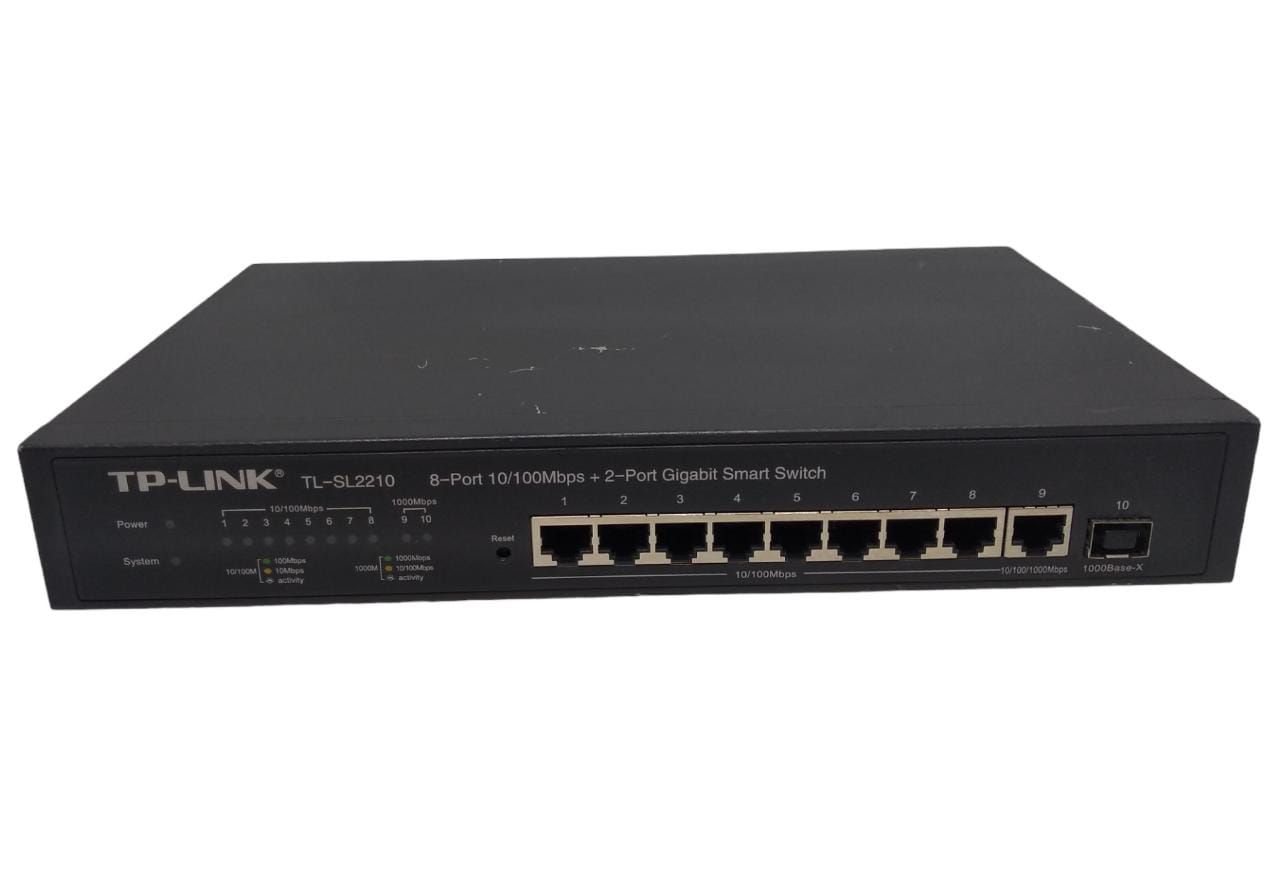Switch TP-Link TL-SL2210 - 8 Portas 10/100Mbps + 2 Gigabit - POP SHOP