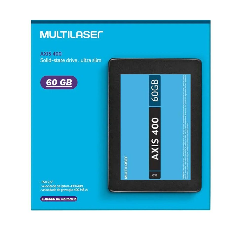 Disco sólido 2,5 Multilaser Ssd 60GB - interno AXIS 400 - POP SHOP