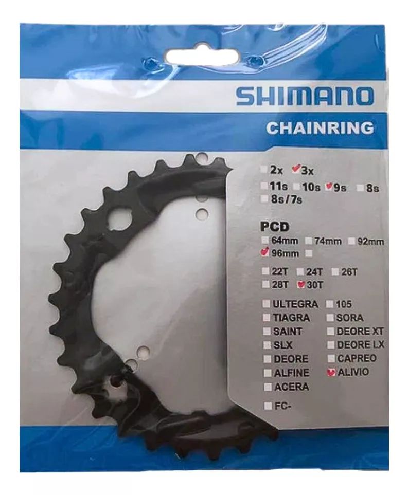 Coroa Engrenagem Shimano Alivio Fc-m4000 30d Bcd 96mm - GFS BIKE SHOP