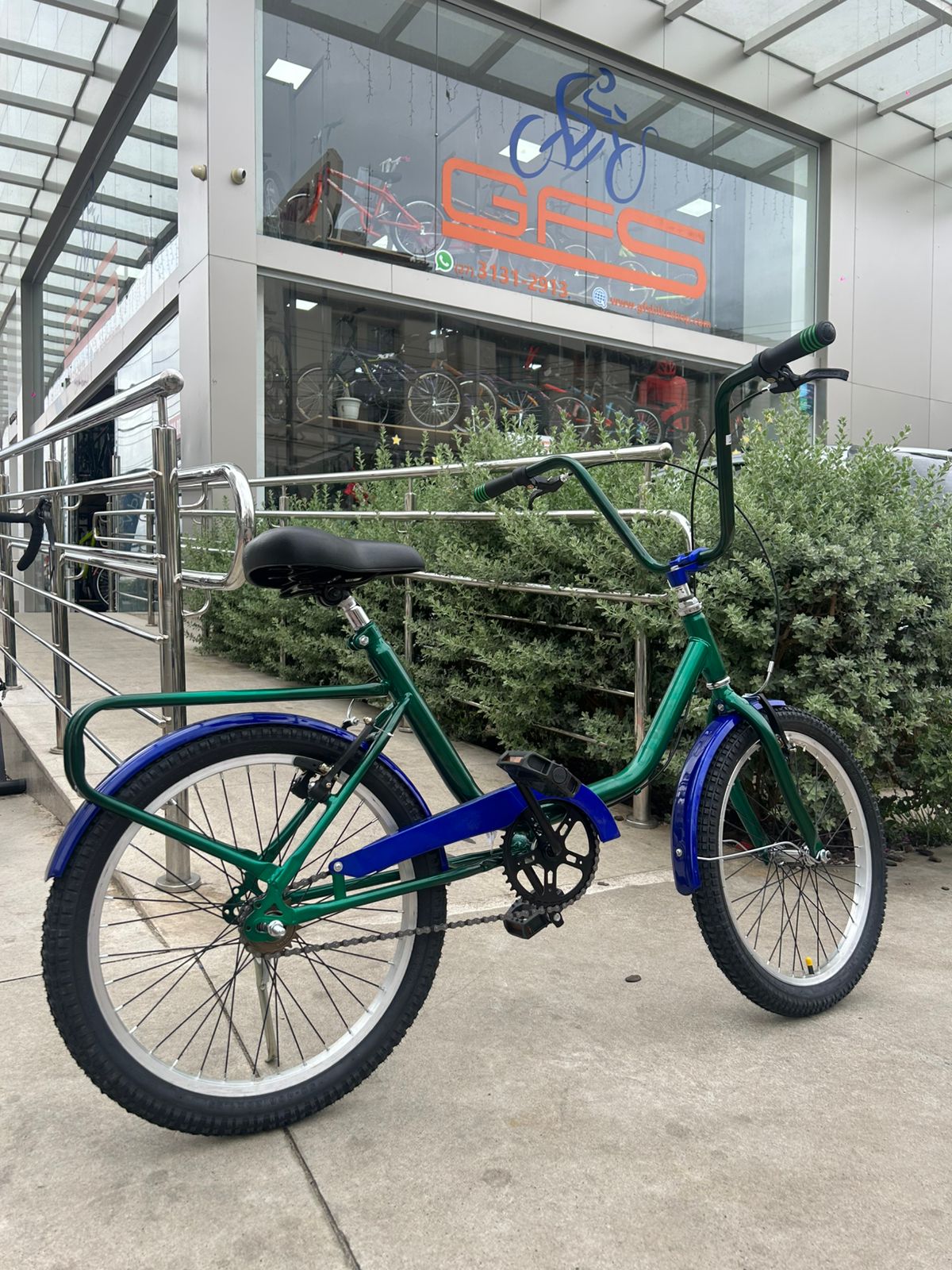 BICICLETA ARO (20) FEMININA/MASCULINA COR VERDE/AZUL S/MARCHA MARCA TIPO MONARETA - GFS BIKE SHOP