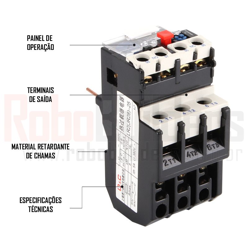 Relé Térmico Para Chave Contatora Motor JR28-25 1,6-2,5A NFe ...