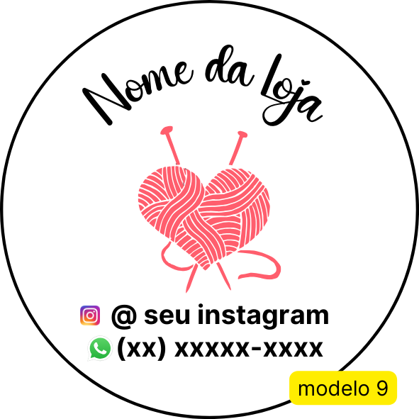 120 Adesivos Logotipo com Crochê (4 cm) - Nanah Estúdio - Serviços ...