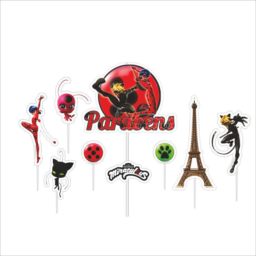 Topo de bolo Ladybug topper decoração festa aniversário - Rivfestas ...